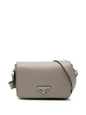 Prada Saffiano Leather Crossbody Bag - Grey
