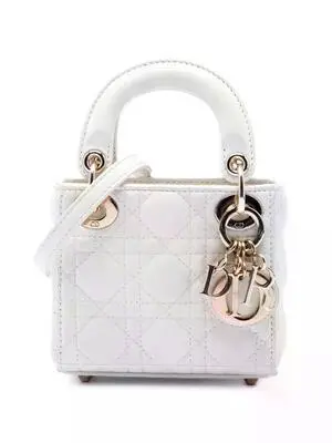 Dior Lady Micro Lambskin Satchel - White