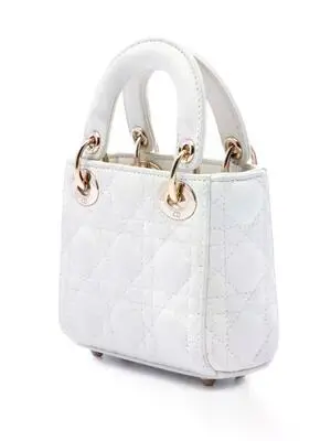 Dior Lady Micro Lambskin Satchel - White