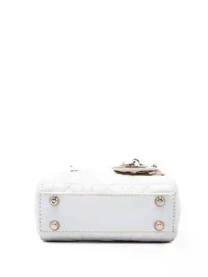 Dior Lady Micro Lambskin Satchel - White