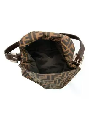 Fendi Zucca Canvas Double Flap Shoulder Bag