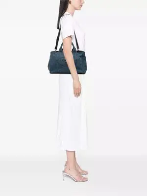 Prada Canapa Large Denim Satchel