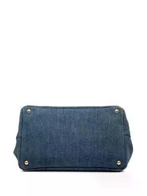Prada Canapa Large Denim Satchel