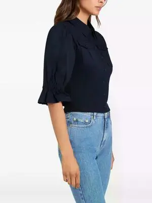 Cinq À Sept Lyric Ruffled Pocket Shirt