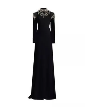 GEMY MAALOUF Embellished Cut-out Gown - Black