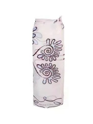 CALA DE LA CRUZ Abstract Print Sarong Skirt