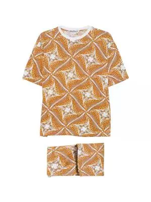 FERRAGAMO 1980s Leopard Print T-shirt And Skirt Set
