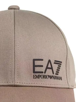 EA7 Cotton Baseball Cap With Logo Print