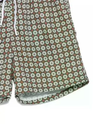 ALLEY DOCKS 963 Geometric Print Drawstring Swim Shorts