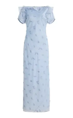 Altuzarra Lafont Embroidered Maxi Dress - Blue
