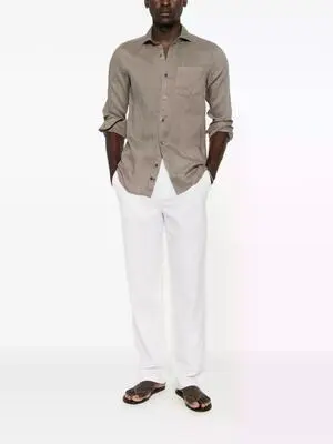 TRUZZI Chest-pocket Shirt - Brown