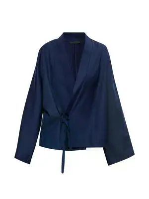 Kenzo Wool Kimono With Tie Fastening - Blue