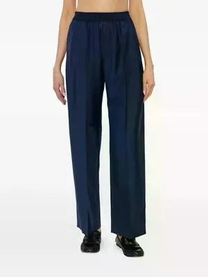 Kenzo Logo Embroidered Pleated Wool Trousers