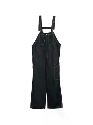 Engineered Garments Contrast Stitch Denim Dungarees - Blue