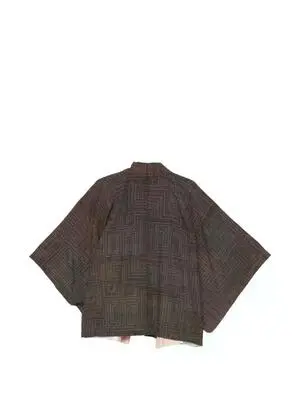 A.N.G.E.L.O. VINTAGE CULT Geometric Print Kimono - Brown