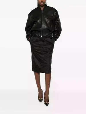 Saint Laurent Ruched Detail Midi Skirt
