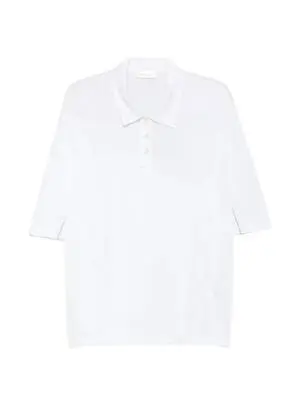 ROBERTO COLLINA Exposed-stitch Polo Shirt - White