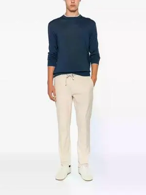 Eleventy Contrast Trim Crew Neck Sweater - Blue
