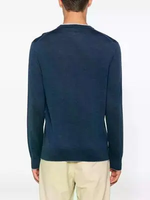 Eleventy Contrast Trim Crew Neck Sweater