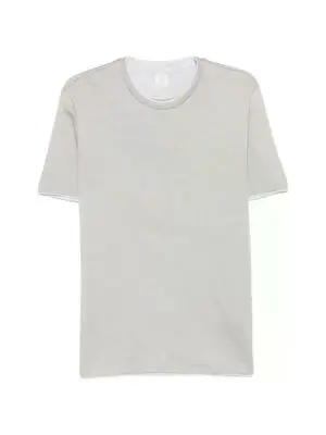 Eleventy Contrast-trim Short-sleeve T-shirt - Grey