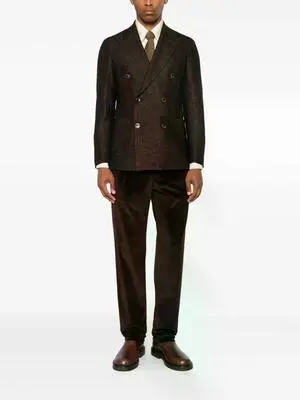 Tagliatore Double-breasted Peak-lapels Blazer - Brown
