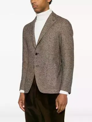 Tagliatore Textured Single-breasted Blazer - Brown