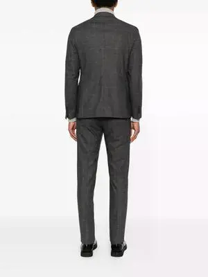 Tagliatore Check-pattern Single-breasted Suit - Grey