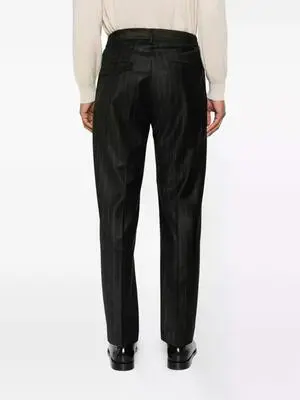 Tagliatore Dark Pinstripe Pleated Trousers