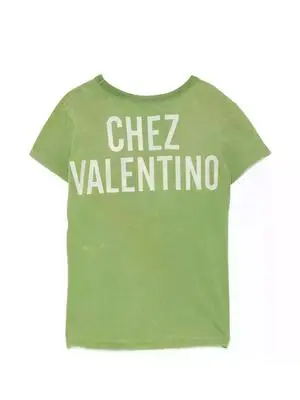 Valentino Garavani Slogan Print T-shirt - Green