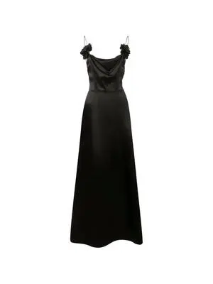 Philipp Plein Floral Detail Maxi Dress - Black