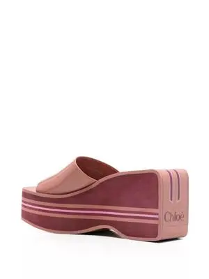 Chloé Patent Wedge Sandals