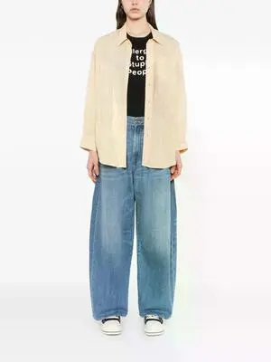 R13 Whiskered Pleated Jeans - Blue
