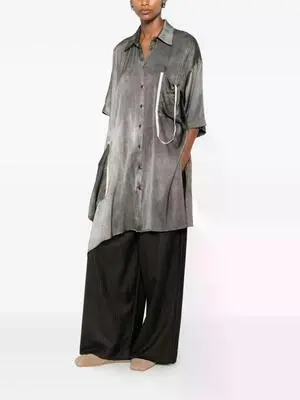UMA WANG Asymmetric Hem Short Sleeve Shirt