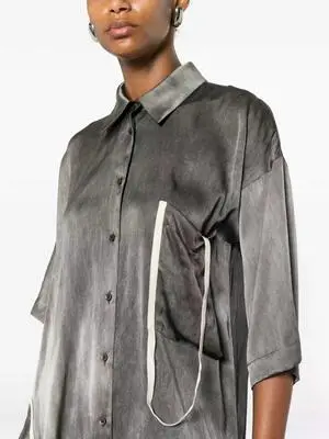 UMA WANG Asymmetric Hem Short Sleeve Shirt