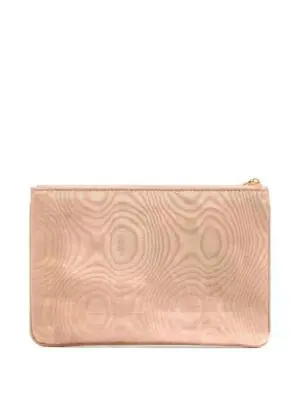 Valentino Garavani Vlogo Signature Clutch In Moiré Fabric With Jewel Logo - Pink