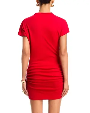 Line & Dot Archer Ruched Mini Dress - Red