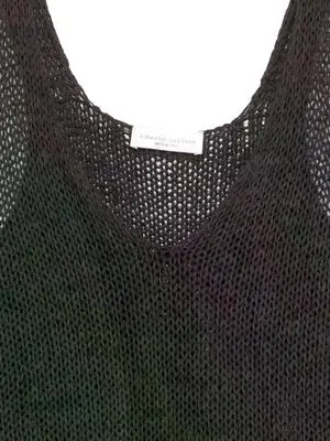 ROBERTO COLLINA Open-knit V-neck Top
