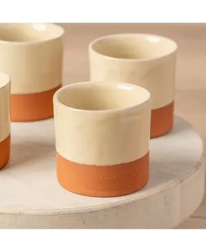VERVE CULTURE Terracotta Cups Set Of 4 - Cream