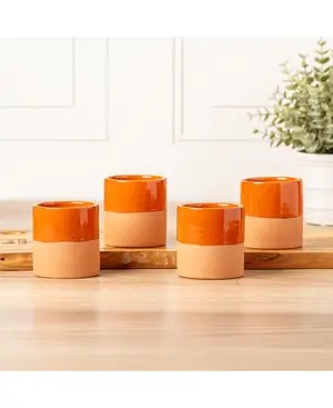 VERVE CULTURE Terracotta Cups Set Of 4 - Rust