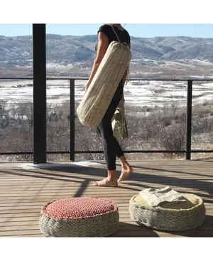 VERVE CULTURE Block Print Yoga Mat And Towel Set