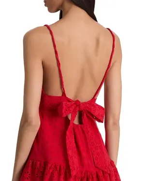 Alice + Olivia Lorene Embroidered Eyelet Mini Dress