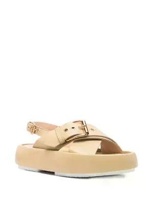 Agl Criss-cross Platform Sandals - Neutrals
