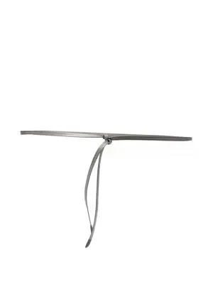 PANICALE Topstitched Belt With Embellished Tips - Grey
