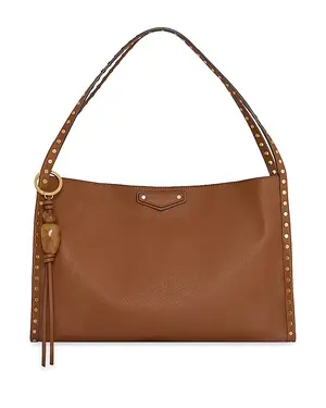 Rebecca Minkoff Dylan Studded Leather Shoulder Bag - Chestnut