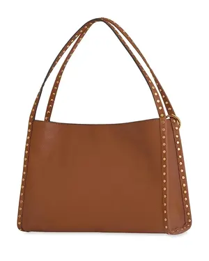 Rebecca Minkoff Dylan Studded Leather Shoulder Bag - Chestnut
