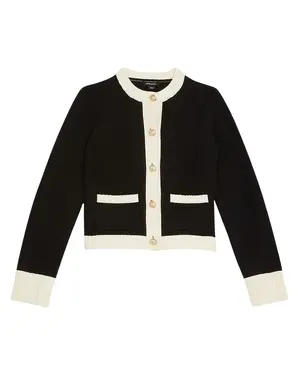 Karen Millen Cotton Cropped Knit Boxy Cardigan
