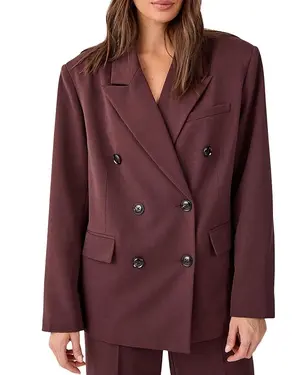 Nasty Gal Double Breasted Oversized Blazer - Chocolate