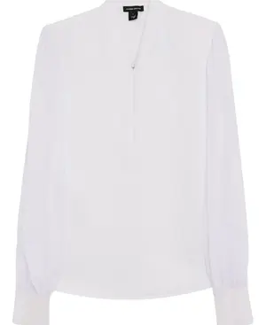 Karen Millen Zip Detail Chiffon Sleeve Knit Top