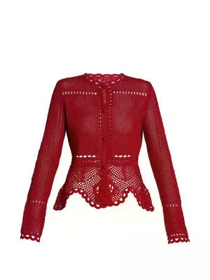 Erdem Crochet Peplum Cardigan