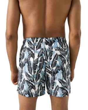 Eton Tropical Leaf Print Swim Shorts